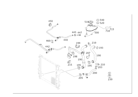 Expansion Tank, Mounting and Hoses for 2009 Mercedes-Benz ML 350 ...