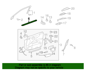 2007-2012 Lexus Belt Weather-Strip 68171-50010 | OEM Parts Online