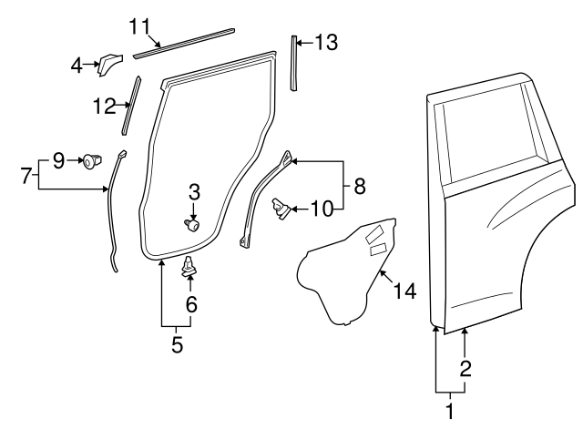 67896-60040 - Door Seal 2010-2023 Lexus GX460 | AutoNationParts.com