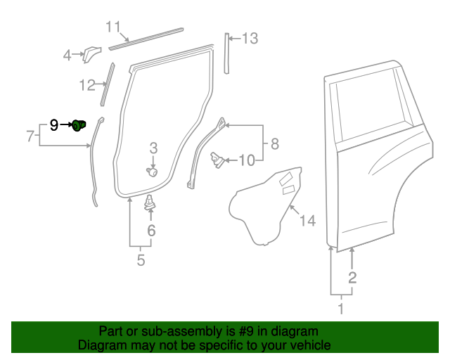 67869-33030 - Door Weather-Strip Retainer Clip - 2003-2020 Lexus ...