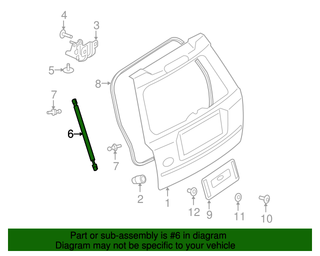 LR030618 - Liftgate Lift Support 2008-2015 Land Rover LR2 ...