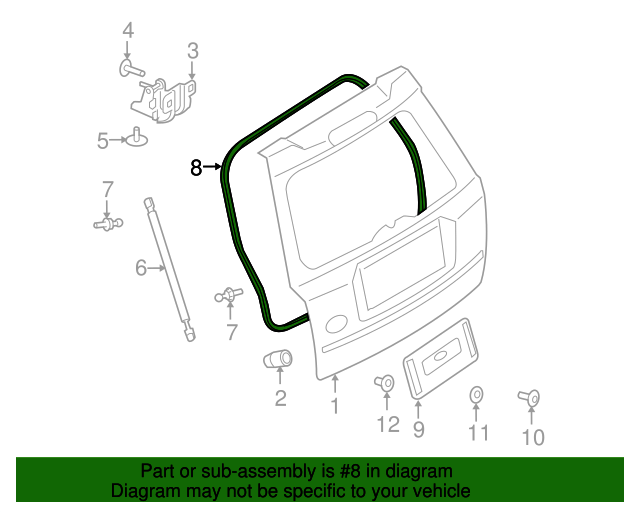 Genuine Weatherstrip for 2008-2015 Land Rover LR2 | Land Rover Part ...