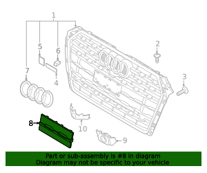 2018-2021 Audi Front Plate Filler Kit 8W6-807-287-D-RP5 | OEM Parts Online