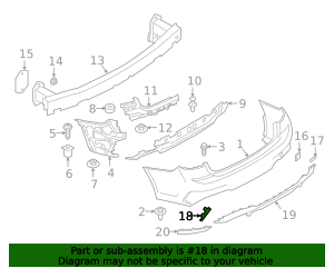 Genuine BMW 51-12-8-075-815 | Rear Bumper Grille - Left (M) | FREE ...