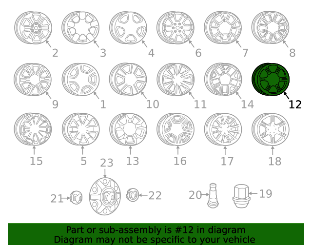 2019-2023 Ram 1500 Wheel, Alloy 6gd77sz0aa | TascaParts.com