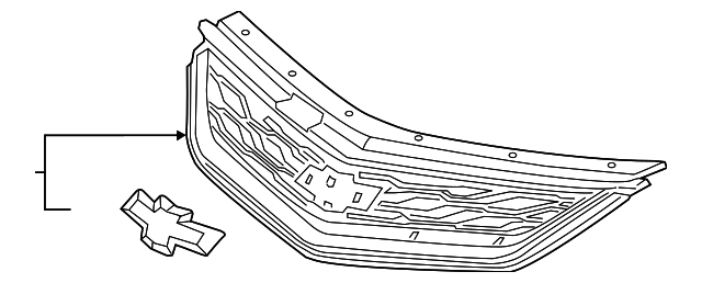2016-2019 Chevrolet Volt Front Upper Grille 23289638 GM | GMPartsDirect.com