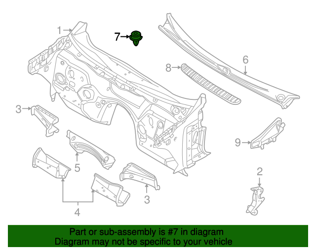 51718234698 - 1999-2018 BMW Cowl Grille Clip (51-71-8-234-698) | BMW of ...