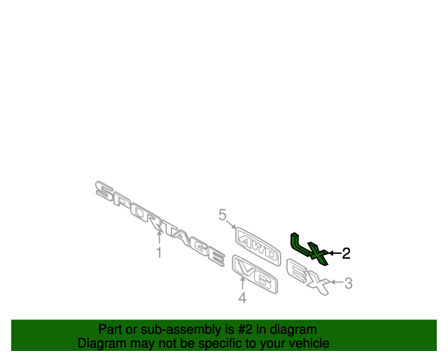 86313-1F000 - Nameplate 2005-2010 Kia Sportage | Kia.Parts Store