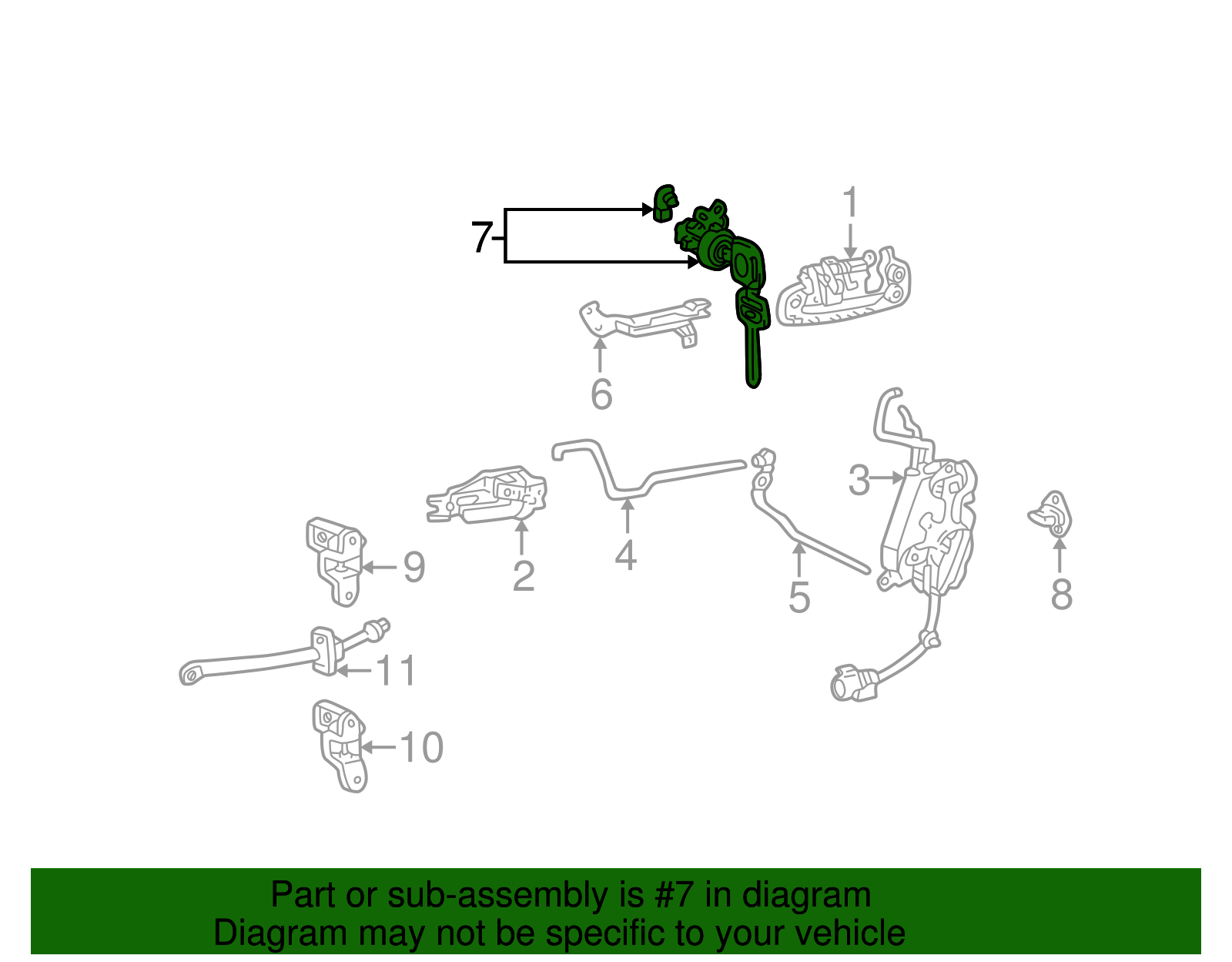 1996-2000 Toyota RAV4 Door Lock Cylinder 69052-42050 | Toyota Parts Center
