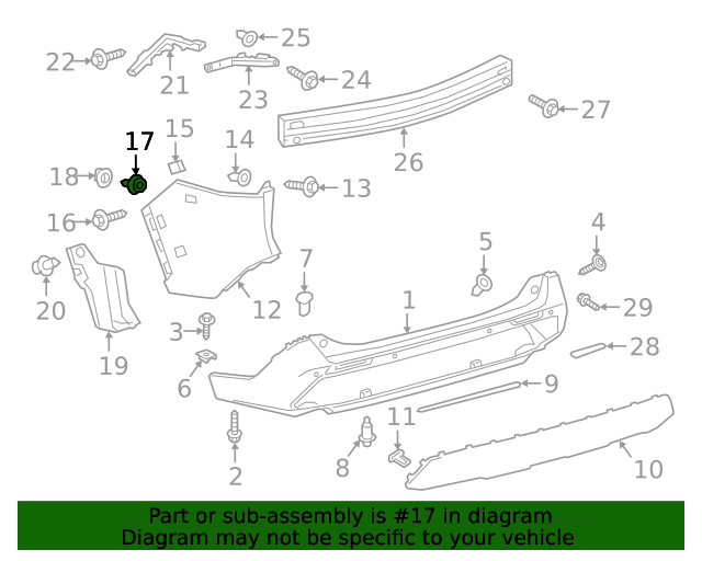 2019-2024 Toyota Side Panel Retainer 76829-60020 | Toyota Parts Center