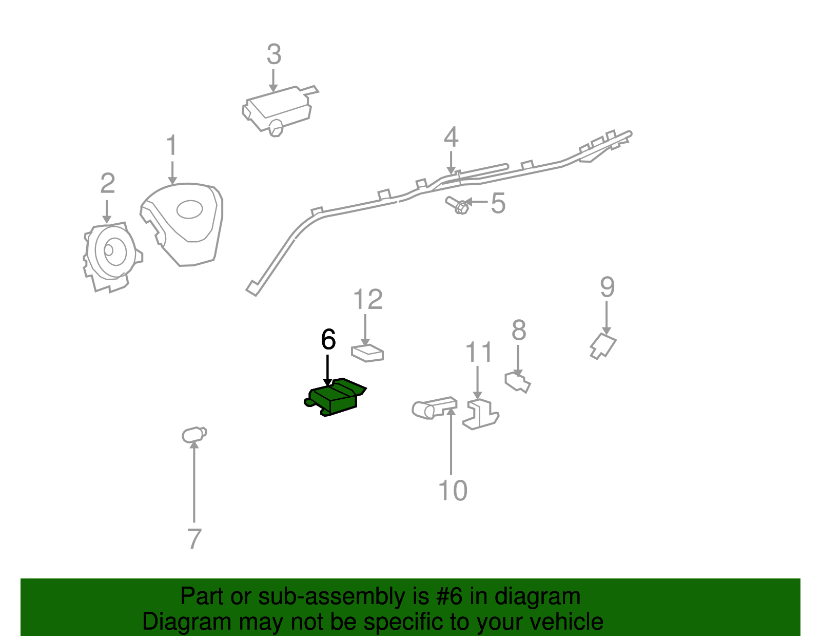 Genuine Toyota Sensor Assembly Air Bag part# 89170-12D20 for 2013-2015 ...