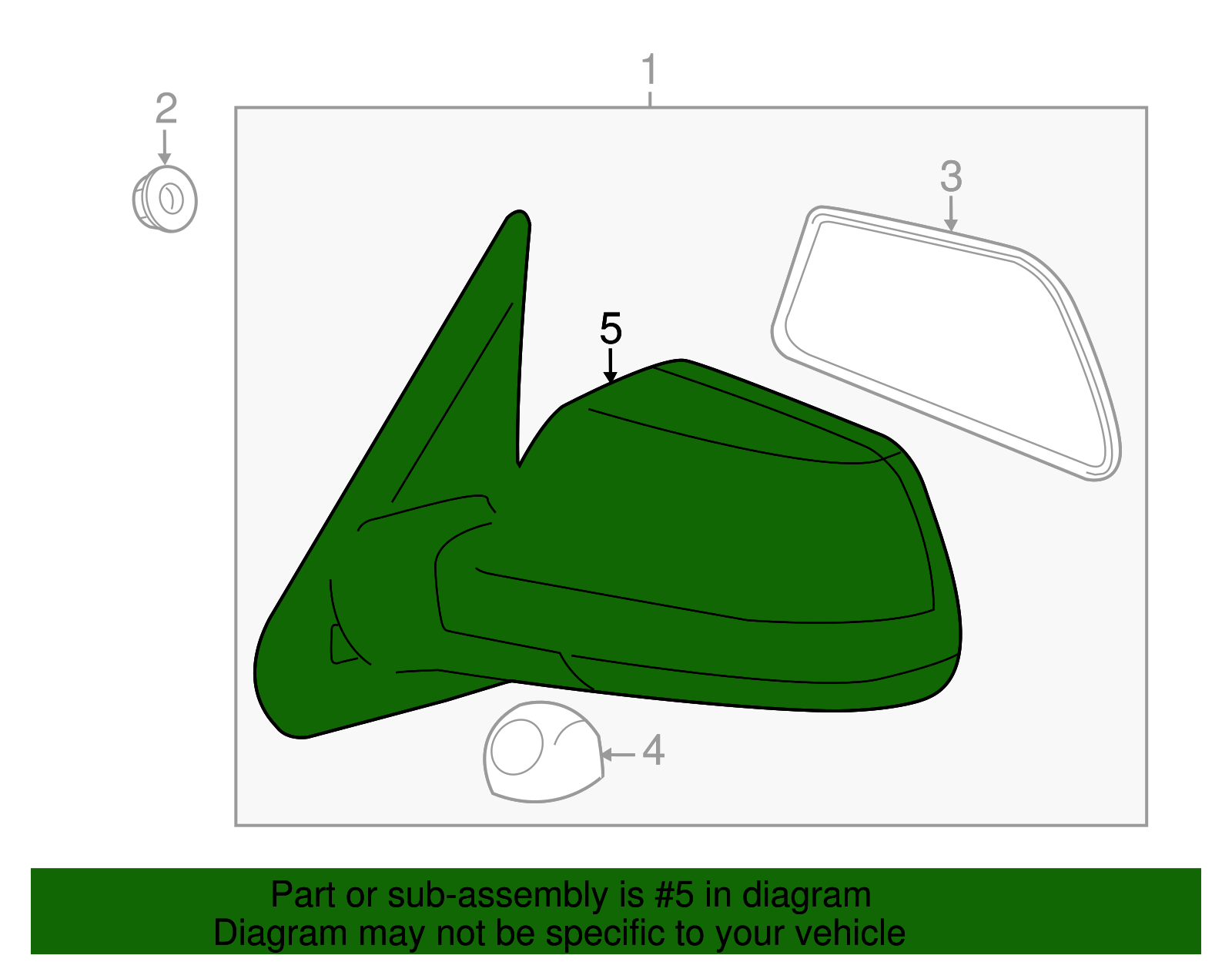 2011-2021 Toyota Front Right Mirror Cover Magentic Gray Tundra Sequoia ...