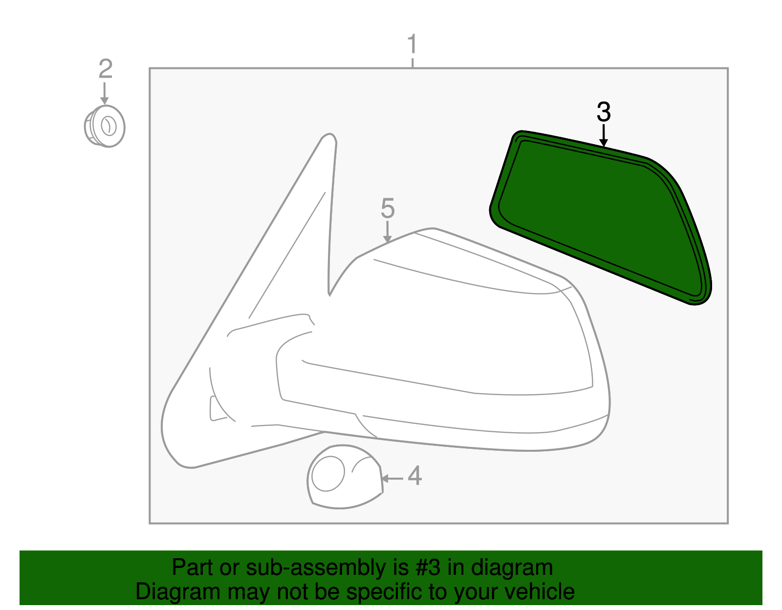 2010-2017 Toyota Door Mirror Glass (Right) 87903-0C032 | Toyota Parts ...