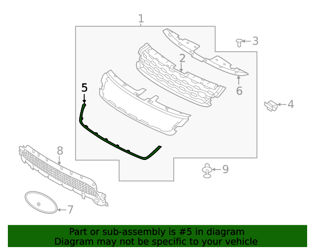 LR114485 - Finish Molding - 2020 Land Rover Range Rover Evoque ...