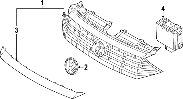 2022-2024 Volkswagen Jetta Grille 17A-853-651-AL-LDB | OEM Parts Online