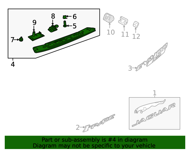 2022-2023 Jaguar I-Pace Rear Molding T4K17651 | OEM Parts Online