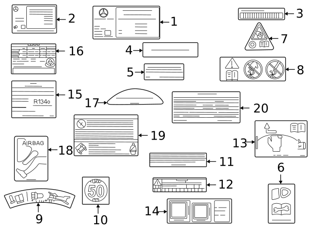2020-2024 Mercedes-Benz Label 166-817-09-20-26 | World Mercedes-Benz Parts