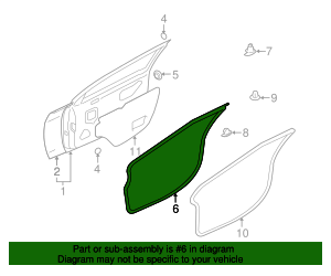5725A049 - Door Weather-Strip 2008-2017 Mitsubishi Lancer | Mitsubishi ...