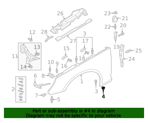 2015-2023 Audi Fender Nut WHT-006-772-A | Audi USA Parts
