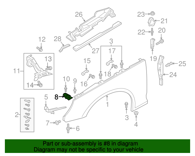 Front Bracket - Audi (8W0-821-468) | Audi USA Par