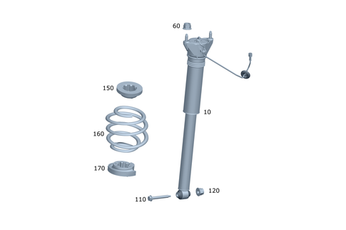 Spring Strut and Spring Strut Mounting Rear for 2021 Mercedes-Benz A ...