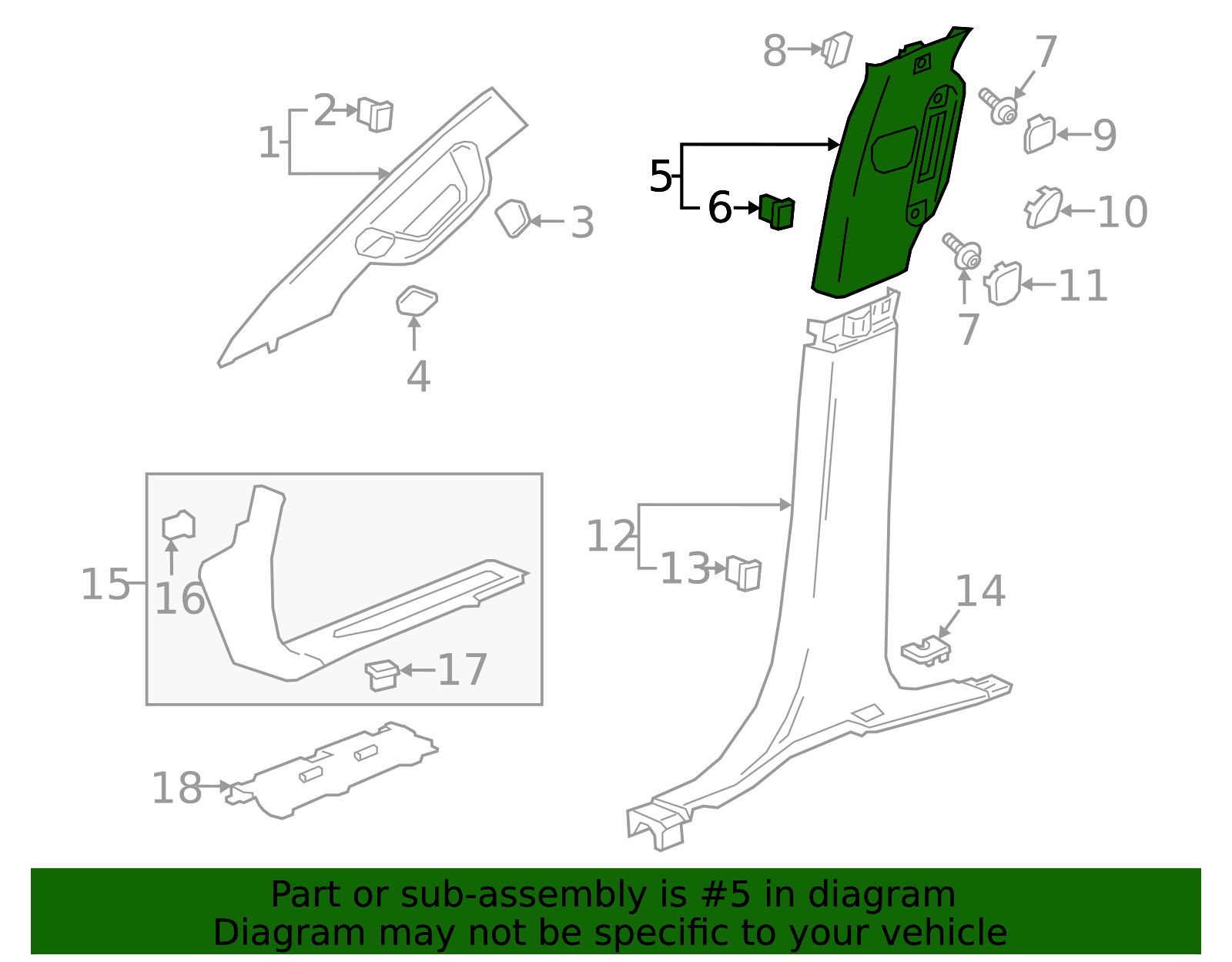 2023-2025 GM Upper Center Pillar Trim 86515233 GM | GMPartsDirect.com