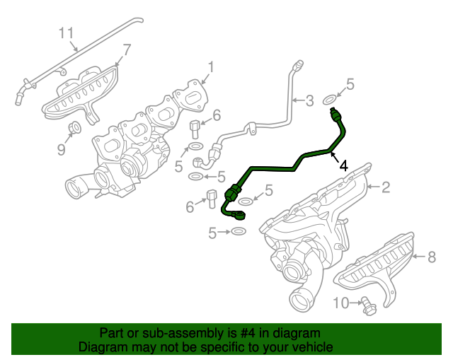 948-107-087-60 - Turbocharger Oil Line 2016-2018 Porsche Cayenne ...