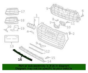 2018-2020 Audi Grille Molding 80A-807-661-GRU | AutoNationParts.com