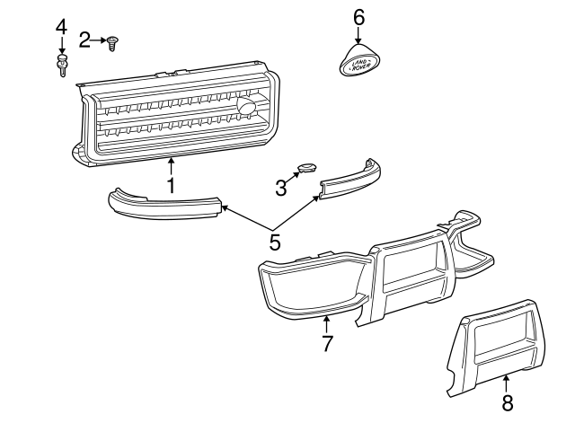 Genuine OEM Brush Guard Part# STC50025 Fits 1999-2002 Land Rover ...