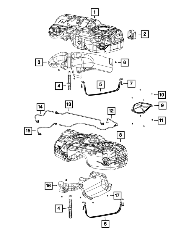 2017-2018 Jeep Cherokee Fuel Tank 68405988AB | Mopar eStore