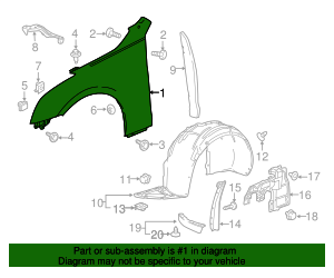 2016-2018 Cadillac ATS Front Driver Side Fender 23378497 | GM Parts Center