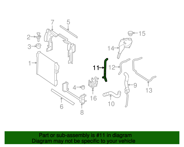 221-501-02-84 - Engine Coolant Overflow Hose 2007-2014 Mercedes-Benz ...