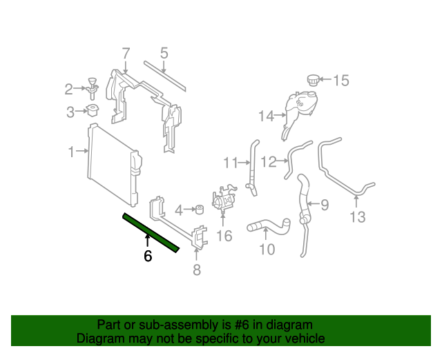 221-505-04-86 - Radiator Air Seal 2007-2013 Mercedes-Benz ...