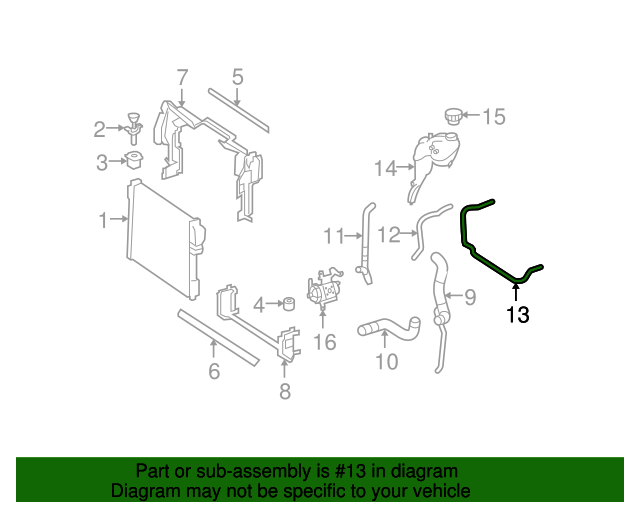 221-501-01-25 - Engine Coolant Overflow Hose 2007-2014 Mercedes-Benz ...