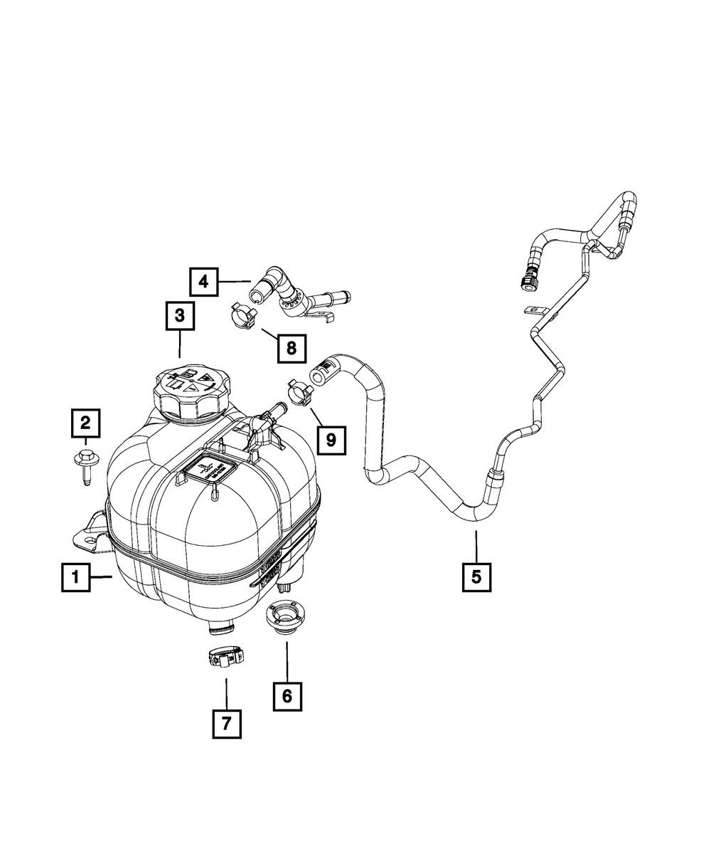 68104991AE - Coolant Bottle Supply Hose 2015-2018 Mopar | OEM Mopar ...