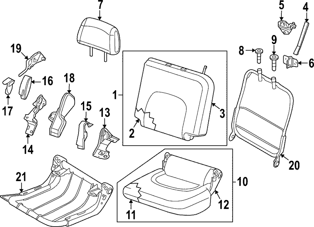 2022-2024 Nissan Frontier Seat Back Assembly 88650-9BU2C | Bill Kay ...