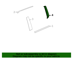 2020-2024 GM Rear Driver Side Door Window Frame Rear Applique 84945070 ...