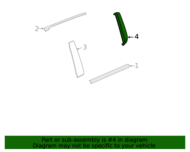 2020-2024 GM Rear Driver Side Door Window Frame Rear Applique 84945070 ...