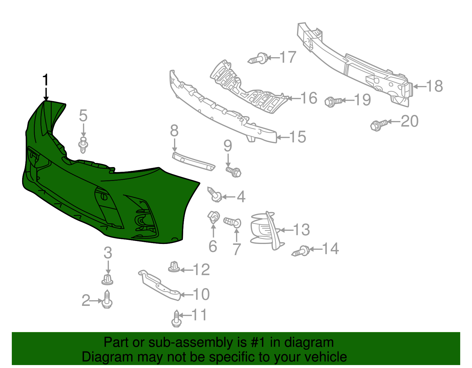 52119-08905 - Cover Front Bumper L P 2018-2020 Toyota Sienna | Longo ...