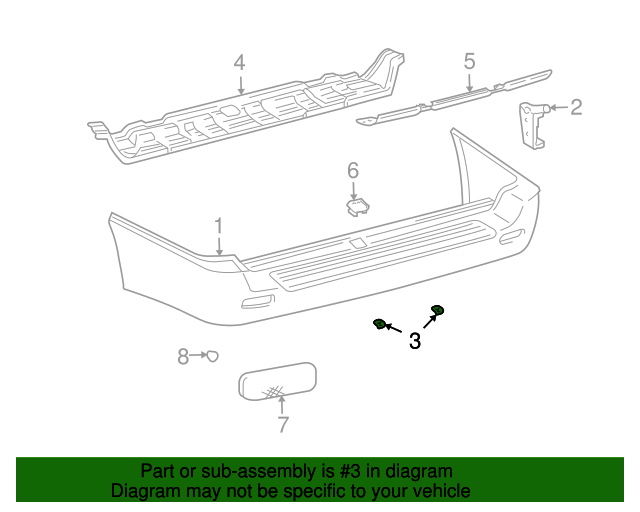 1998-2007 Toyota Land Cruiser Bumper Cover Lower Bracket 52185-60080 ...
