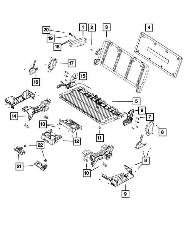 2007-2020 Mopar Seat Bracket, Right 5077066AA | My Mopar Parts