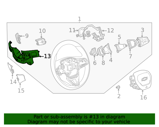 2021-2023 Chevrolet Trailblazer Steering Wheel Shroud 42687519 ...