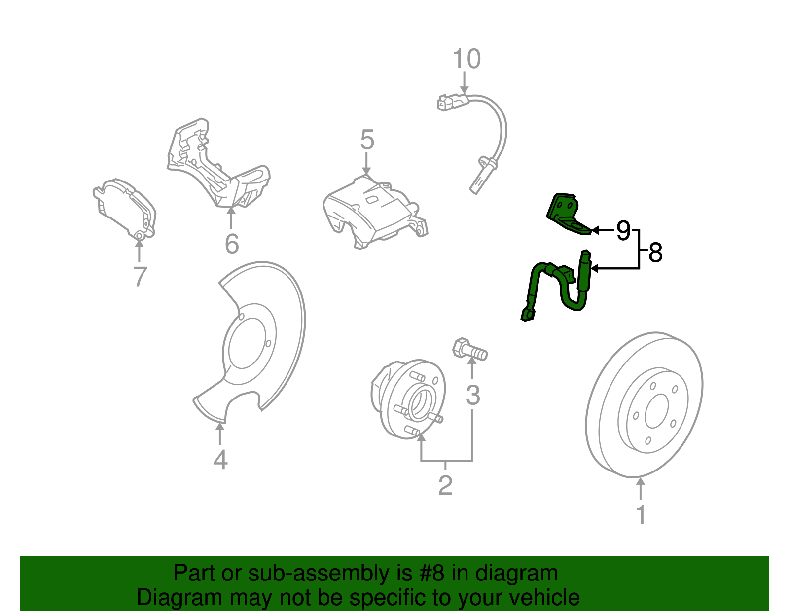20842848 - Front Passenger Side Hydraulic Brake Hose Assembly with ...