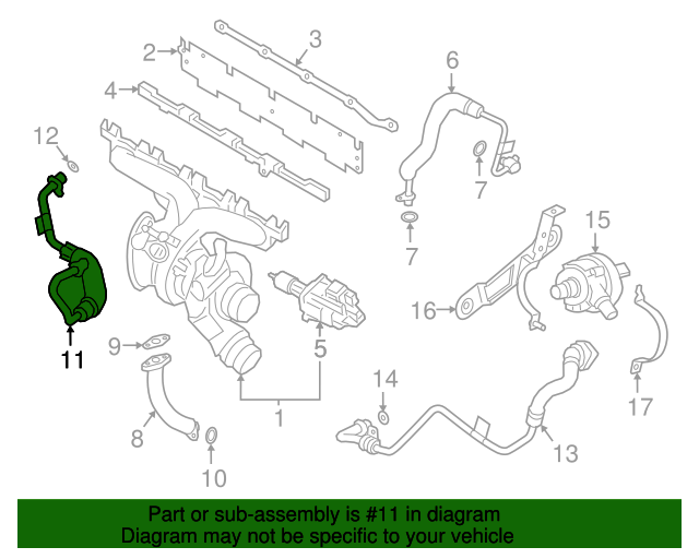 2016-2023 BMW Engine Coolant Hose 11-53-8-854-734 | OEM Parts Online