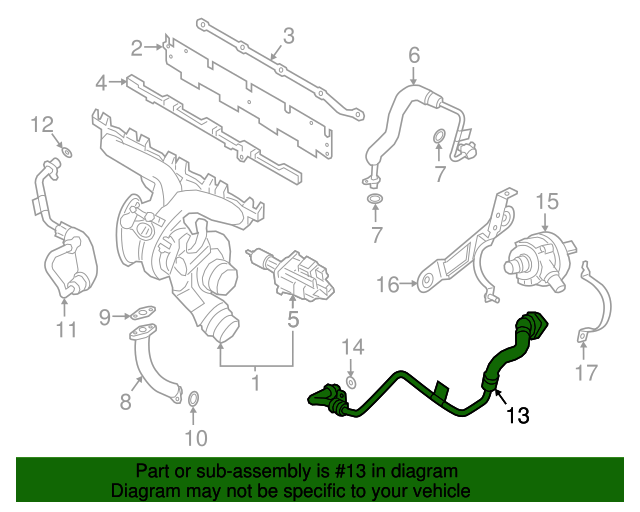 OEM BMW Coolant Return Line Part# 11538854735 | BMW Parts Center