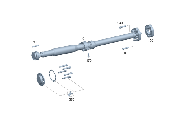 167-410-59-03 - Propeller Shaft 2020-2024 Mercedes-Benz GLE450 ...
