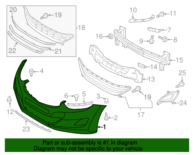 Genuine OEM Bumper Cover Part# 86511-3Y000 Fits 2011-2013 Hyundai ...