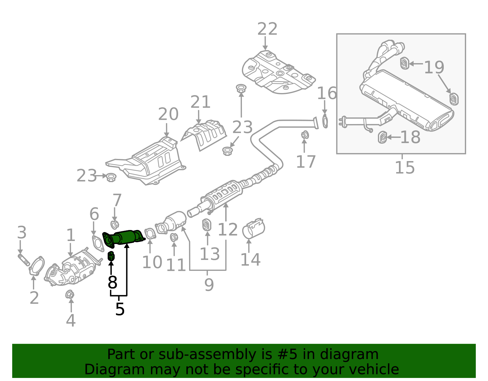 2017-2020 Hyundai Front Muffler 28610-F2910 | Retail Performance Auto Parts