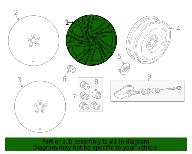 Genuine OEM Alloy Wheel - 18" 5 Split-Spoke, 'Style 5011' Part ...