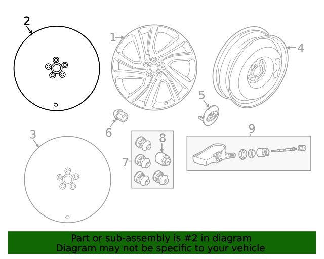 LR126105 - Alloy Wheel 20 5 Split-Spoke 'Style 5089' - 2020 Land Rover ...